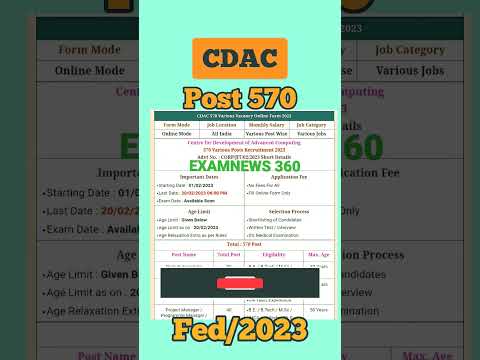 CDAC recruitment 2023💥🎯#shorts#reels#viral#jobnews