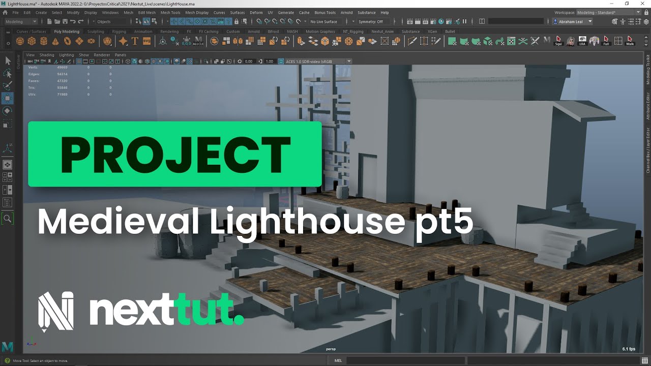 Maya Texturing Tutorial | Medieval Lighthouse Part 05
