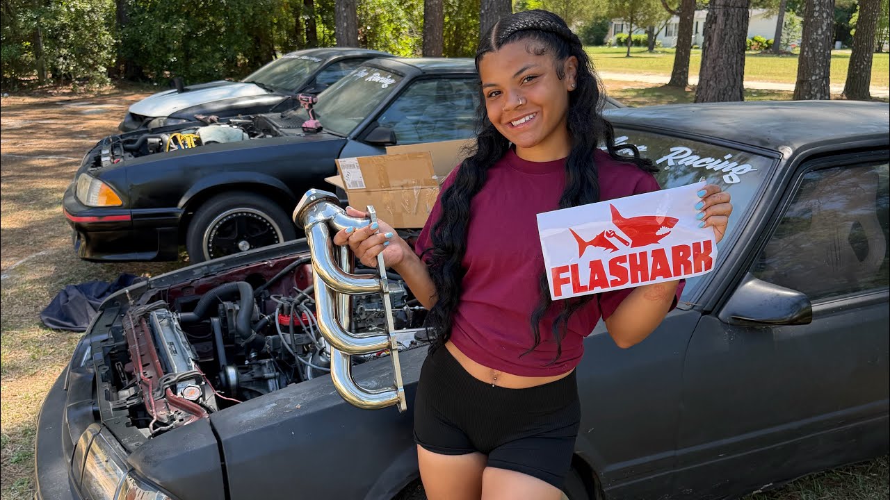 Installing shorty headers on my Foxbody Mustang || Ft. Flashark Auto 