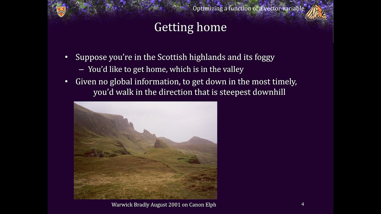 8.2 Optimizing a function of a vector variable