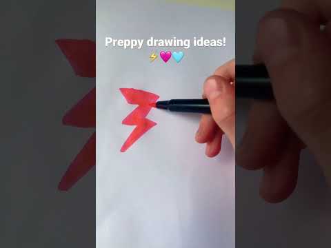 Preppy drawing ideas! 🩵🩷⚡️