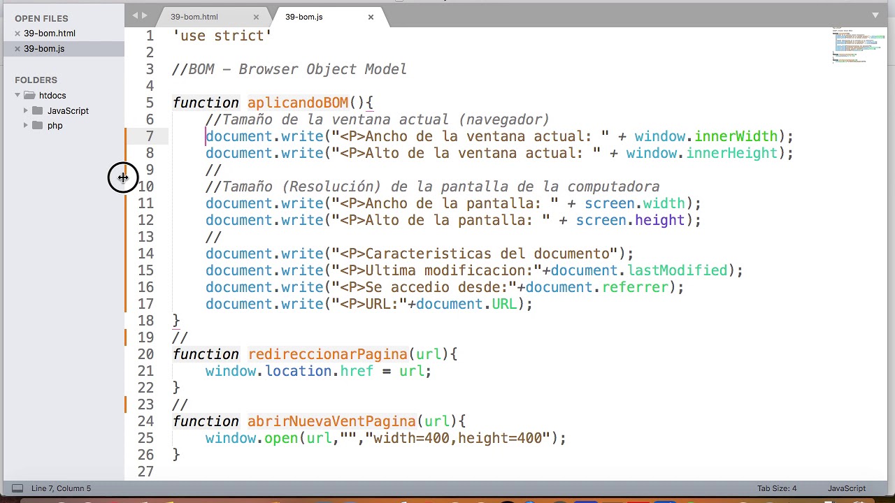 39. Uso en JS del BOM – Browser Object Model