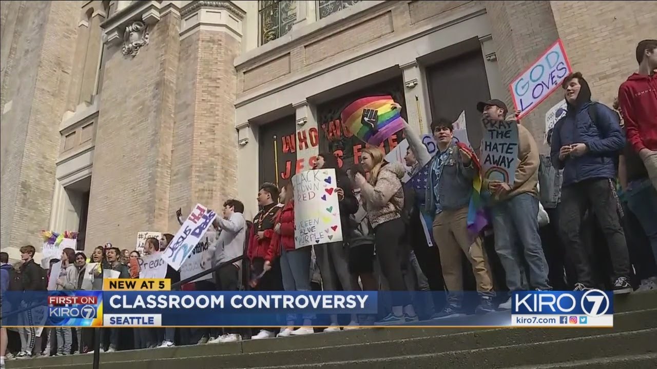 VIDEO: Bishop Blanchet students walk out over resignations of two gay teachers
