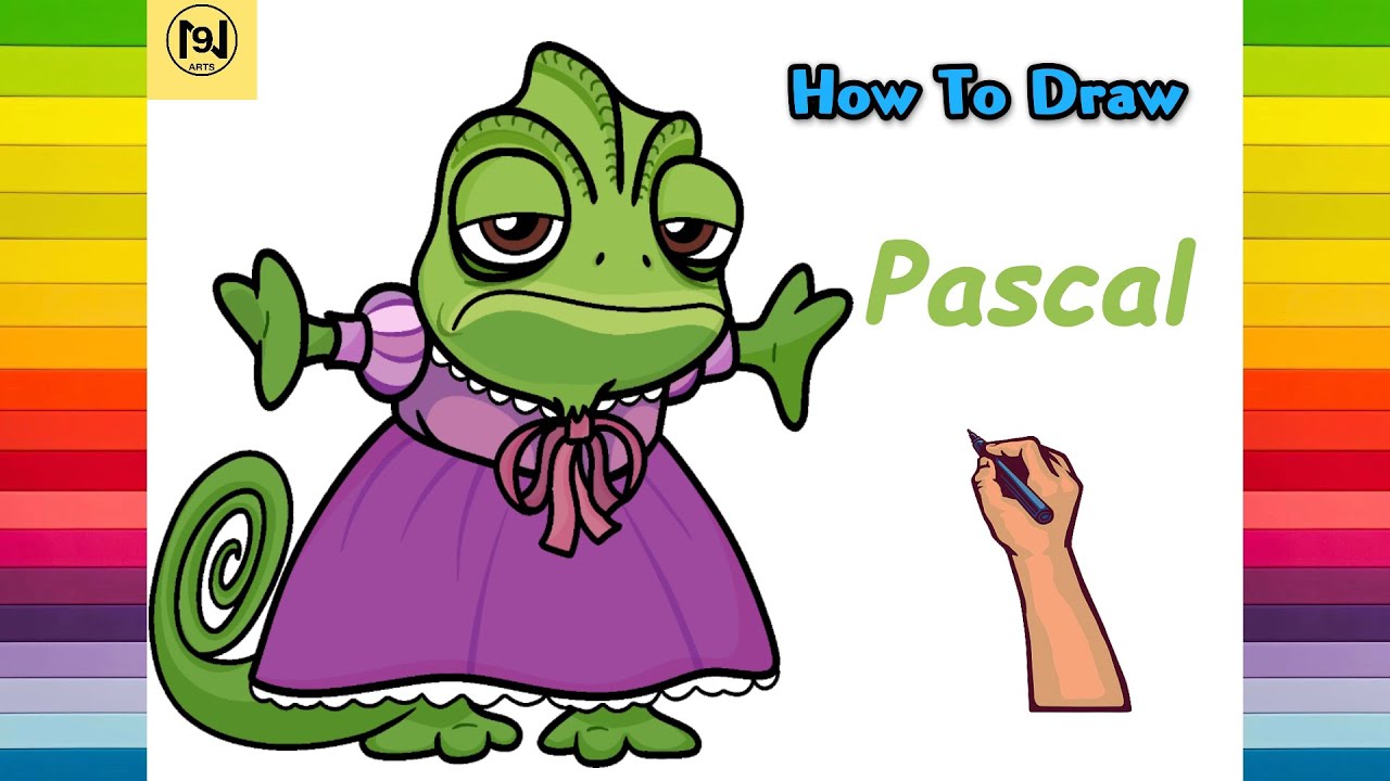 How to Draw Cartoon Pascal from Princess Rapunzel