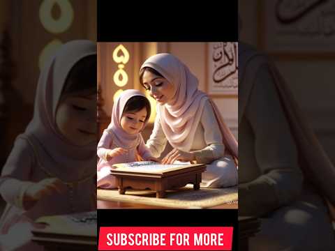 Mama teaching quran to his baby girl #ai #shorts#quranic#islamic#naat#tranding #viralvideo