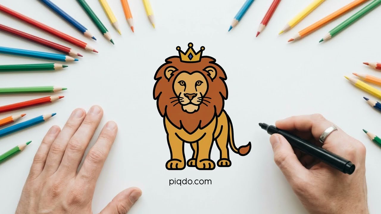 How to Draw a Lion Easy 🦁🎨 Step-by-Step Tutorial for Beginners