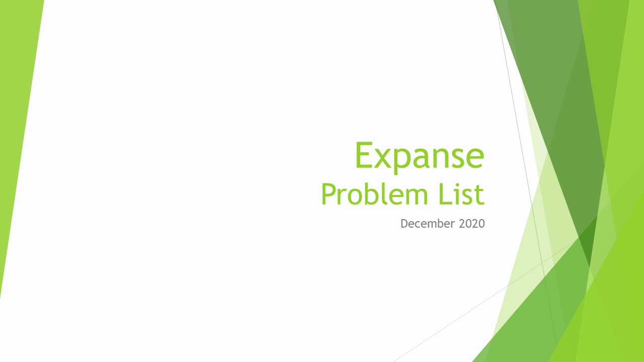 Expanse Problem List