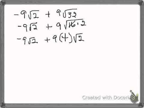 Simplifying square root of 32