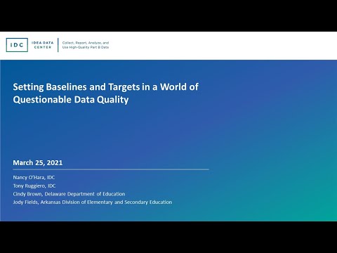 Setting Baselines and Targets in a World of Questionable Data Quality