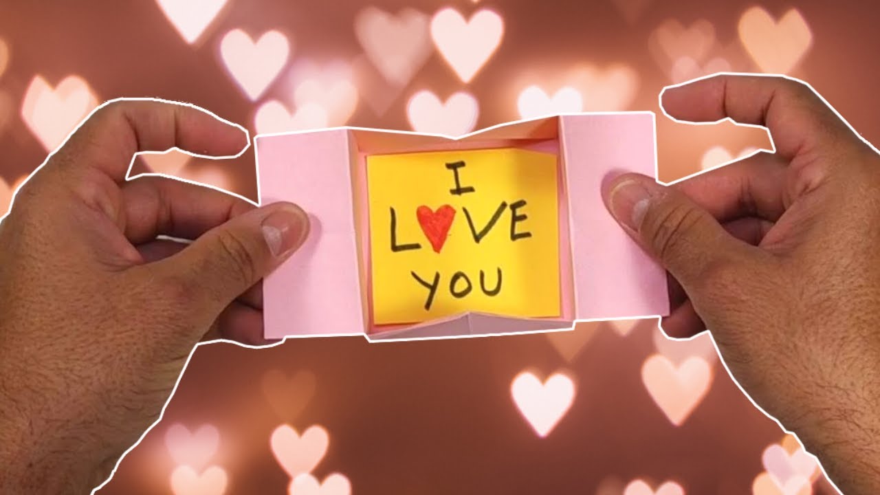 Magic paper folding box for messages. Origami.