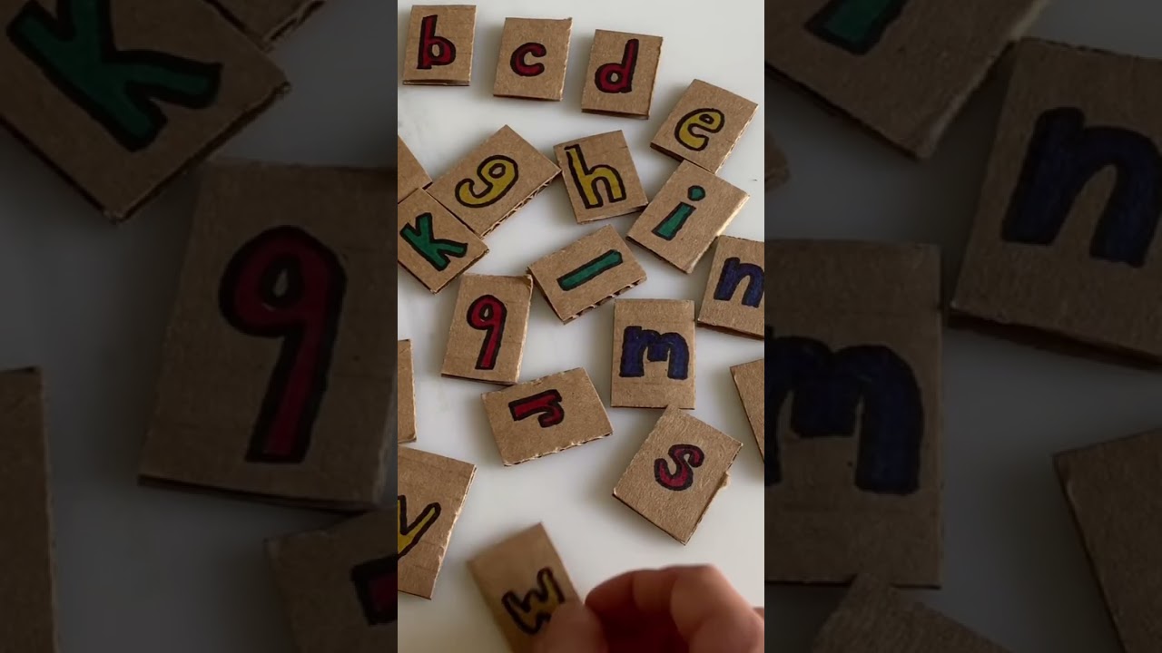 Make an alphabet matching puzzle out of cardboard & velcro! #prek #kidactivities #diymom #playideas