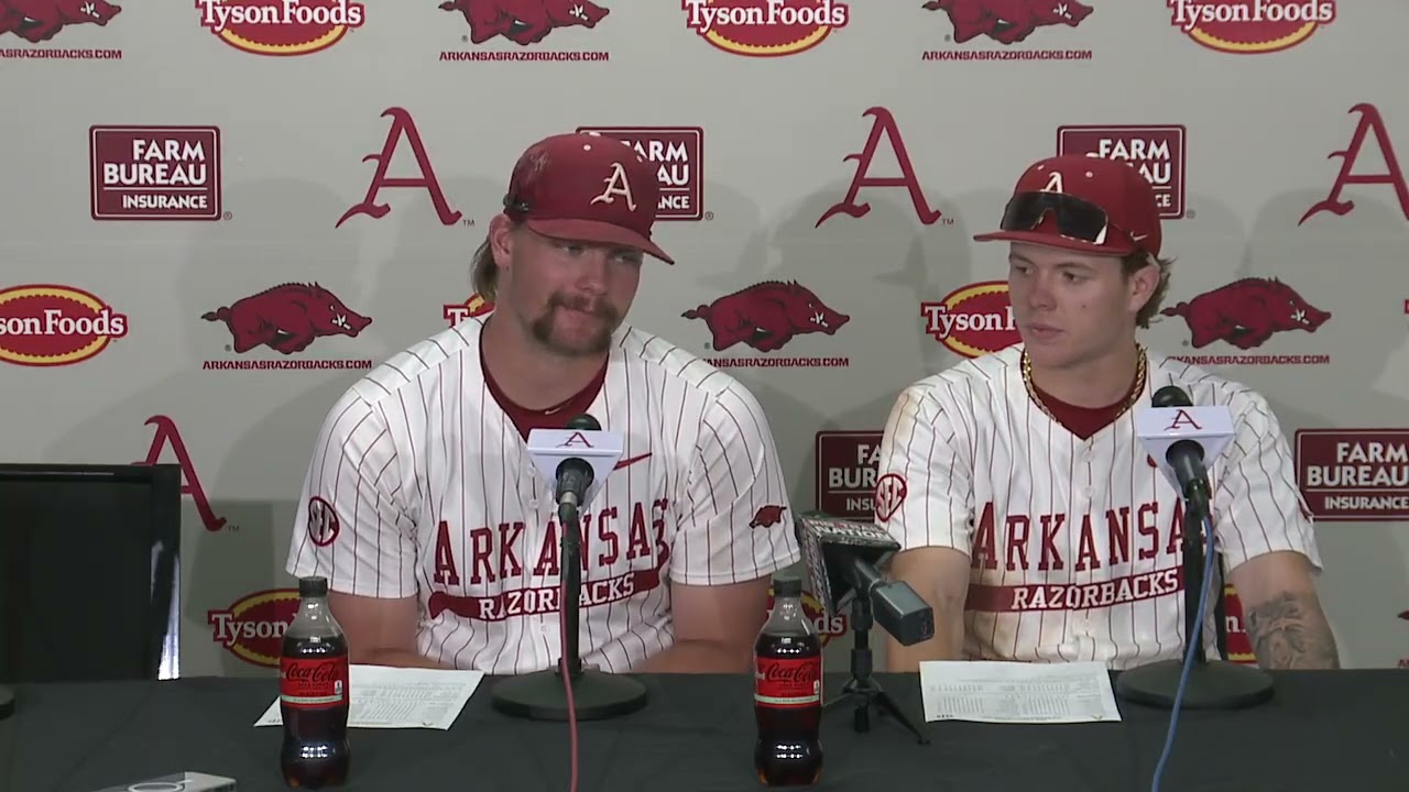 Ethan McElvain, Carter Rutenbar press conference: Arkansas 5, Northwestern State 2