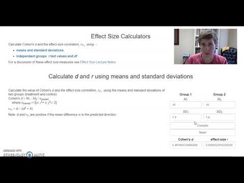 Pearson correlation for effect size