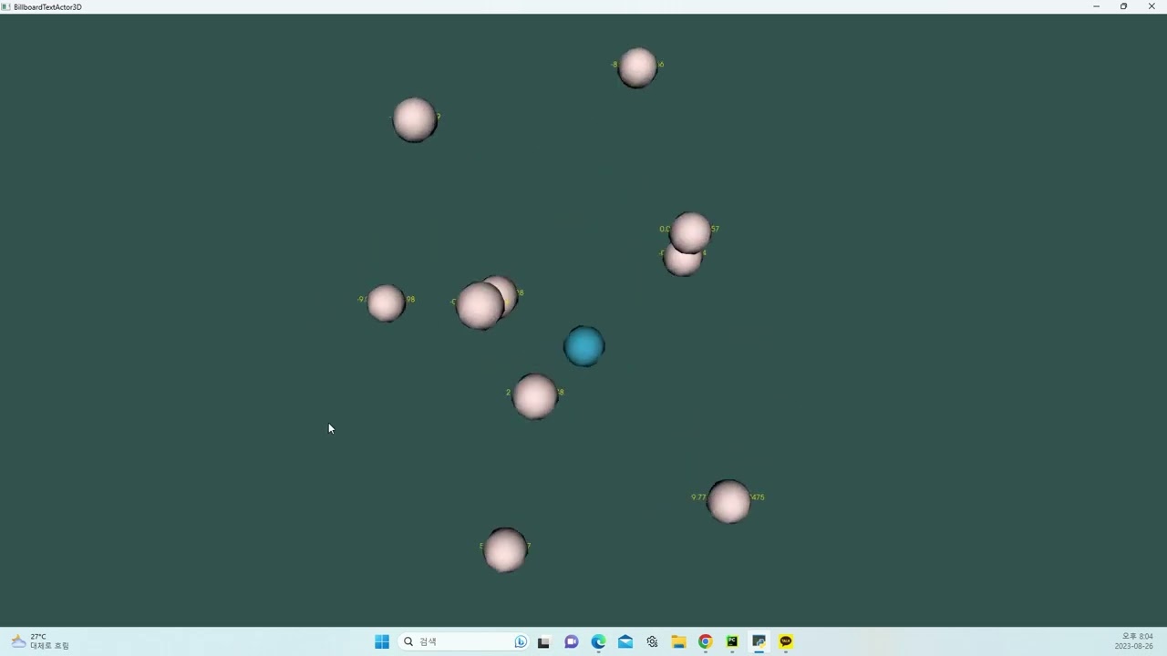 VTK Example -  BillboardTextActor3D - python