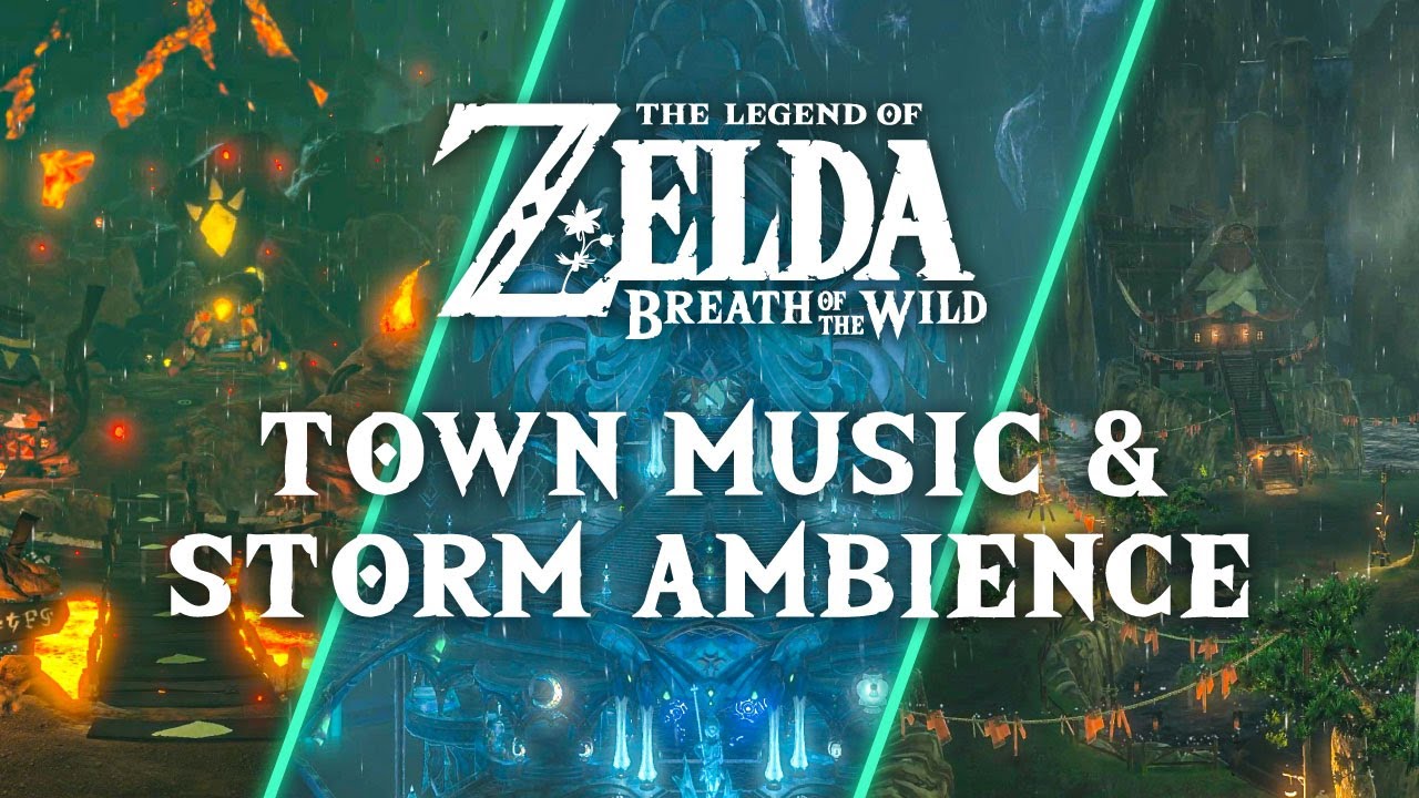 A Storm over Hyrule ⛈️ Zelda BOTW Towns Ambience & Music