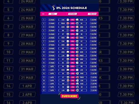 Ipl schedule 2024 | Ipl schedule | Ipl 2024 time table | Ipl 2024 schedule | Ipl Full Schedule