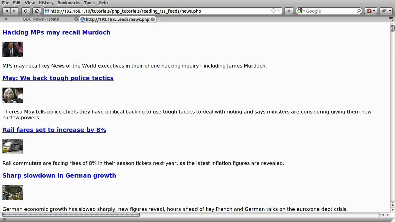 PHP Tutorial: Reading an RSS Feed [part 00]