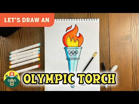 How To Draw A Torch Step by Step || OLYMPIC TORCH – I'm Youtuber ...