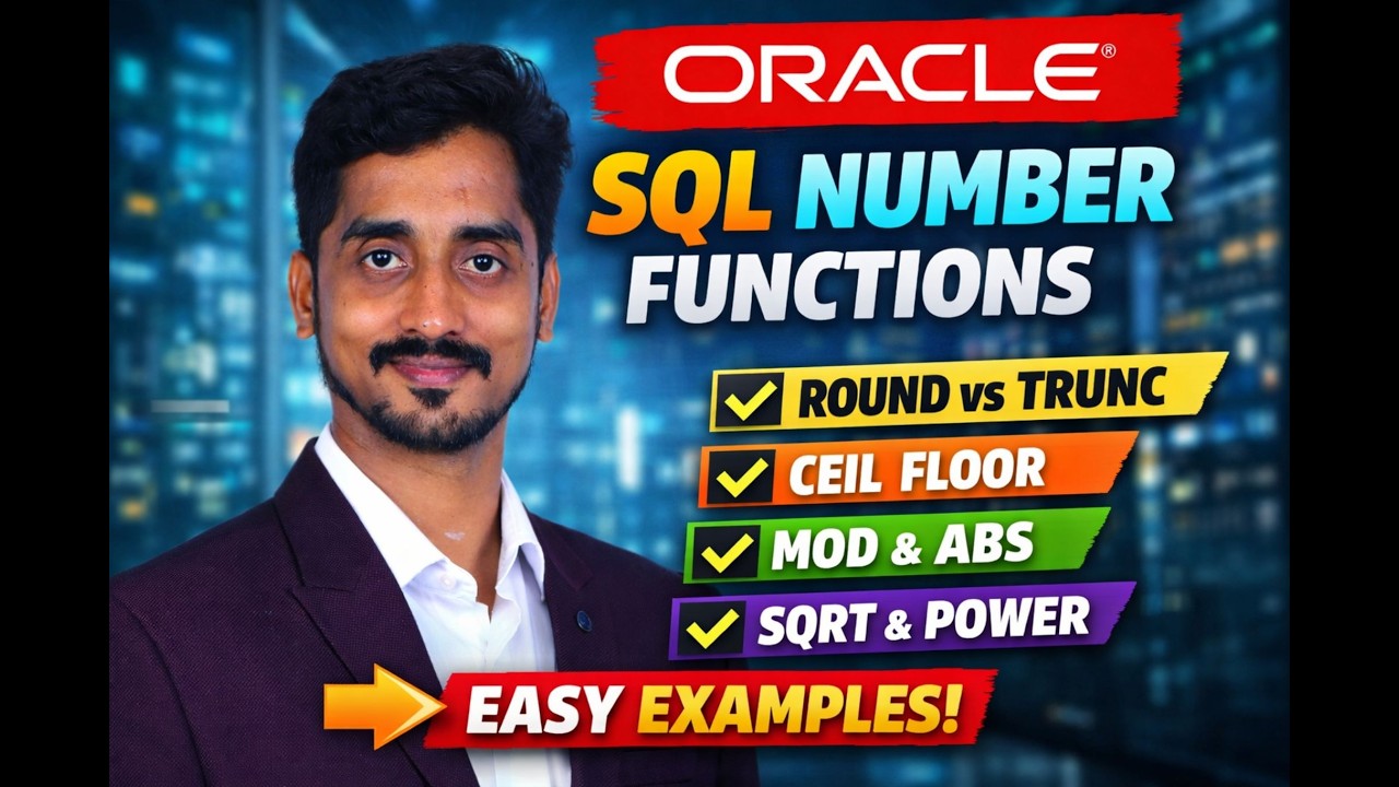 Oracle SQL NUMBER Functions Explained | ROUND, TRUNC, CEIL, FLOOR, MOD, ABS