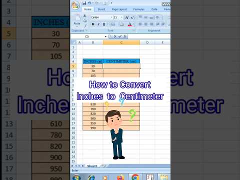 how to Convert Inches to Centimeter #youtubeshorts #viral #shorts #trending #education #excel #ms