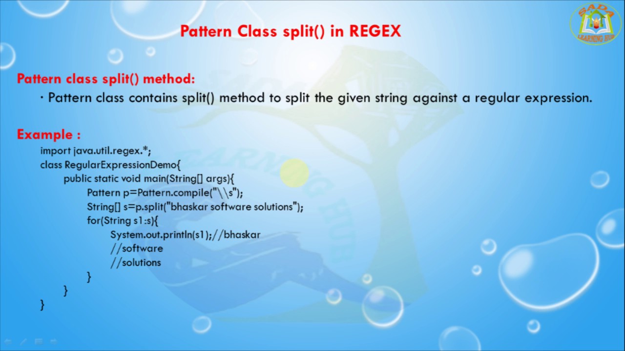 Lesson - 3 : REGEX -  Pattern and String class split in Java Programming