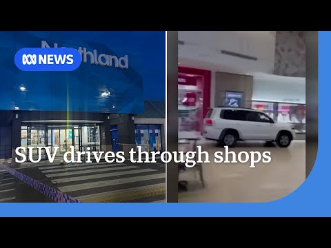 Man arrested for driving 4WD through shopping centre | ABC News