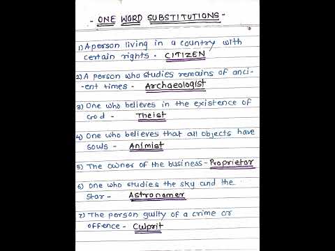 One word Substitutions #english #grammar #synonyms