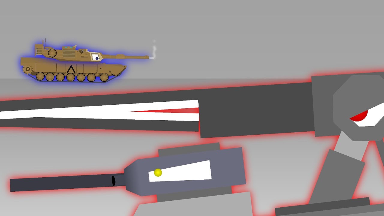 M1A2 Abram Tank Vs Heavy Laser Tank Destroyer|Stick Nodes Animation