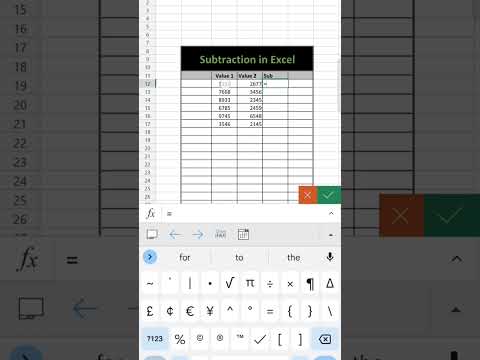 How to Use Subtraction formula in excel. #excel #exceltutorial #subtraction #minus #minusformula