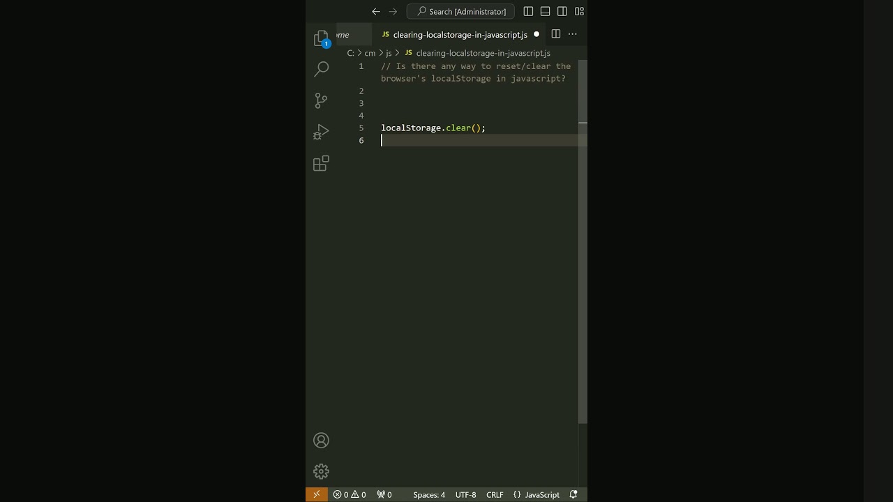 local storage - Clearing localStorage in javascript?
