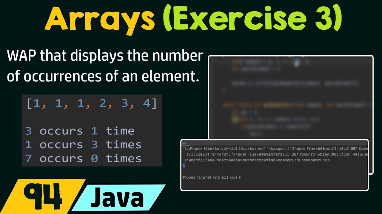 Arrays in Java (Exercise 3)