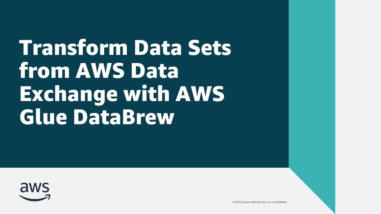 Transform Data Sets from AWS Data Exchange with AWS Glue DataBrew | Amazon Web Services