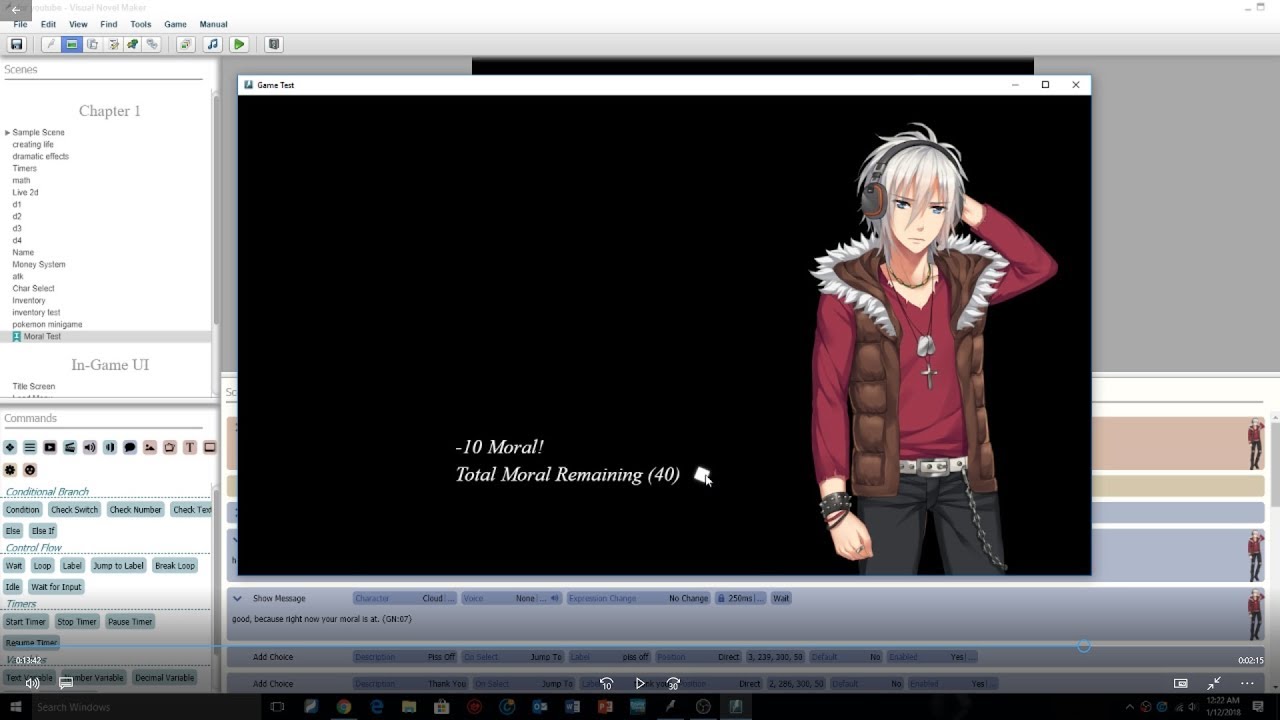 Visual Novel Maker Tutorial - Moral System - Episode 22