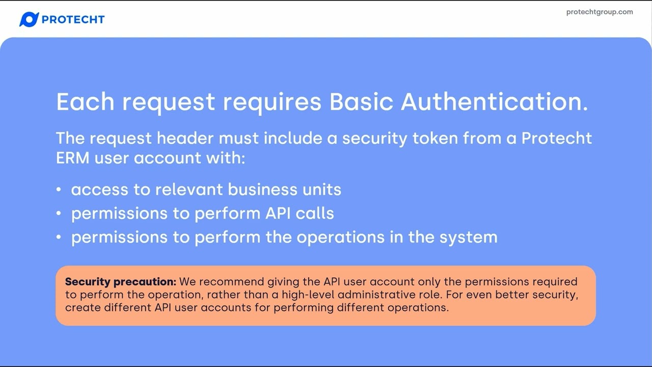 Getting started with APIs in Protecht.