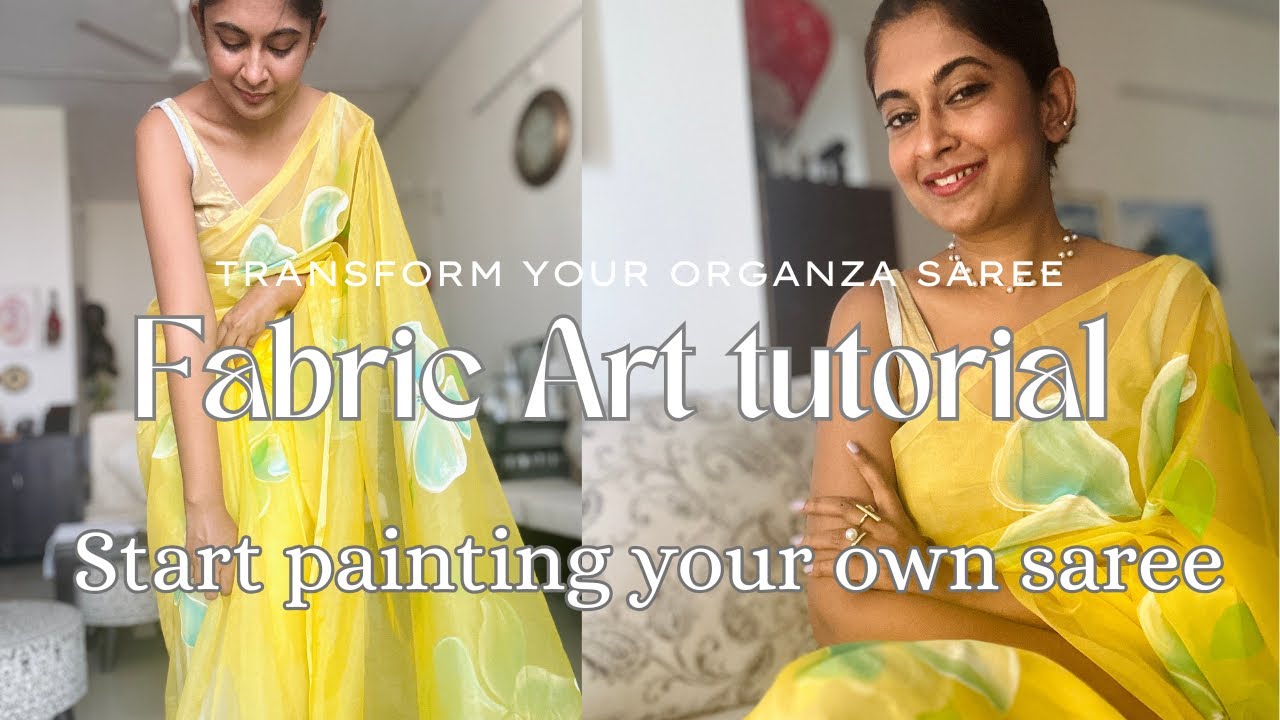 Organza Saree Painting Tutorial - Easy Fabric Flower Art (Beginner Friendly)