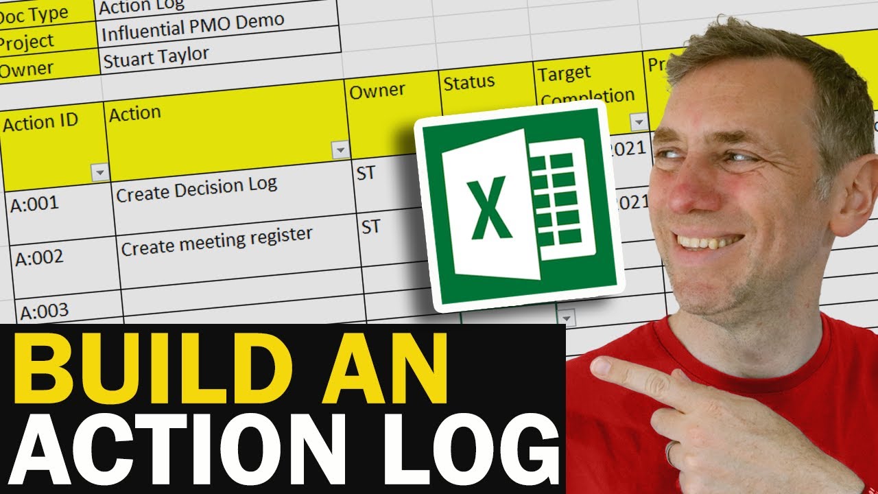 How to Make an Action Log with Excel - create an action list for your projects - Simple Tutorial