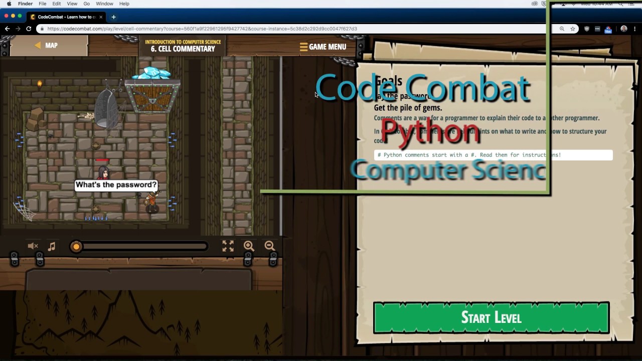 Code Combat Cell Commentary - Level 6 Python Tutorial with Solution