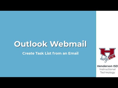 Outlook Webmail: Create a Task from an Email