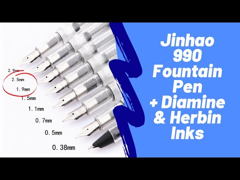 Jinhao 990 Fountain Pen + Diamine & J. Herbin Inks