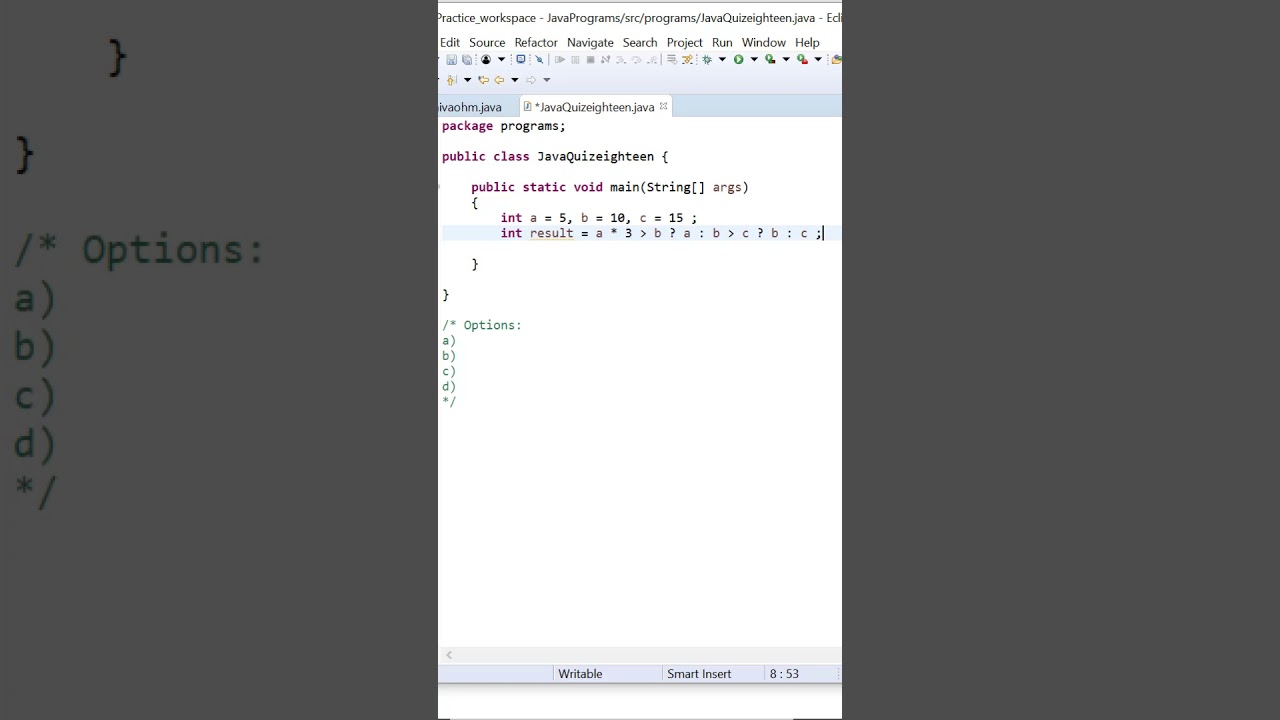Java Programming Quiz Questions - Q18 -  Java Interview Crackers #Shorts #Programming #Java