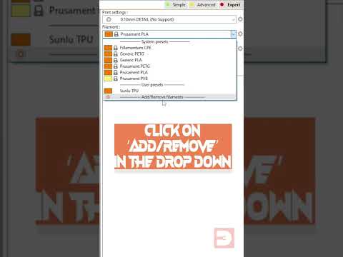 How to add filament presets in PrusaSlicer