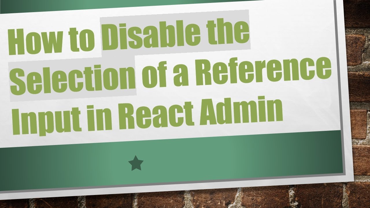 How to Disable the Selection of a Reference Input in React Admin