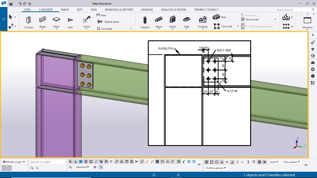 Tekla 2021 Tutorial 12 | Connection with Example