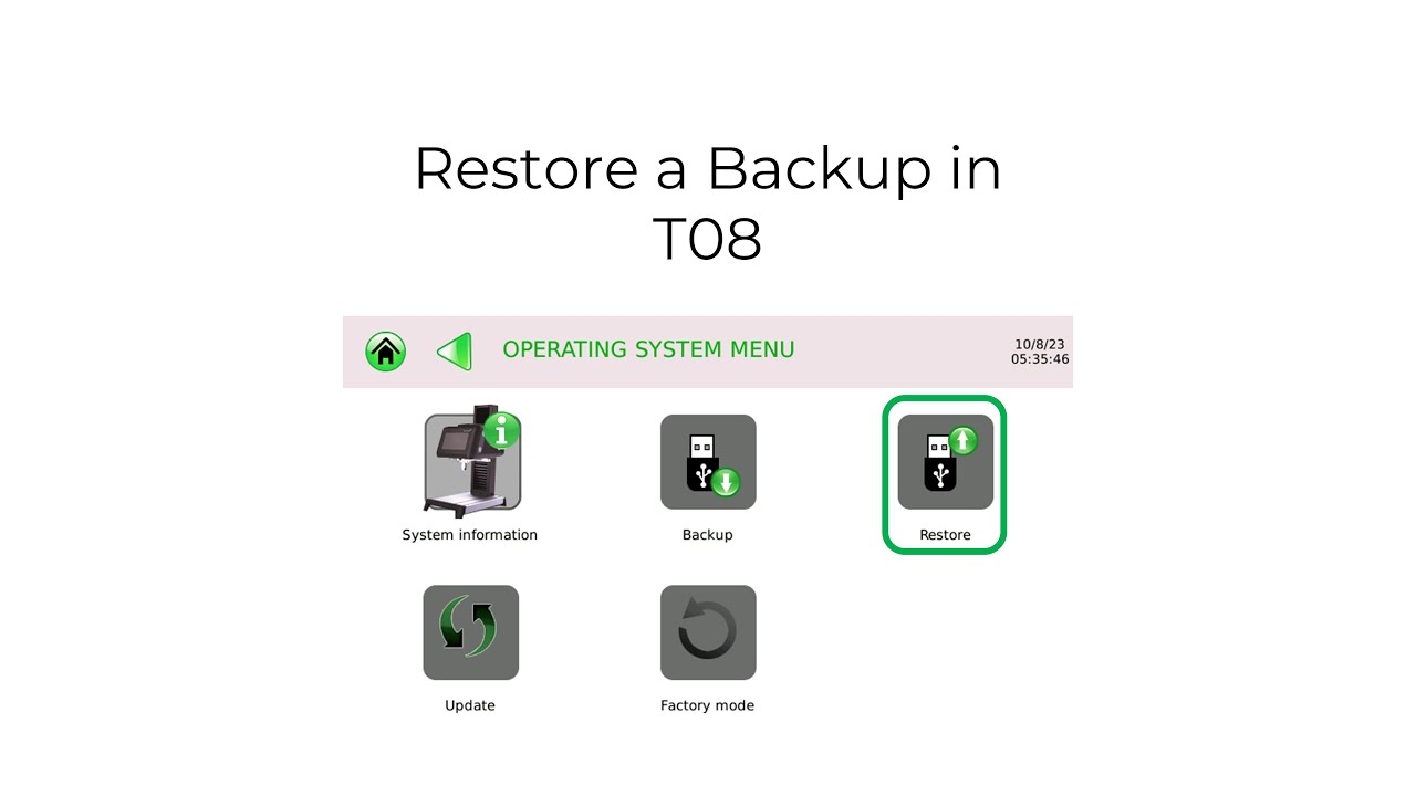 T08 Restore a backup
