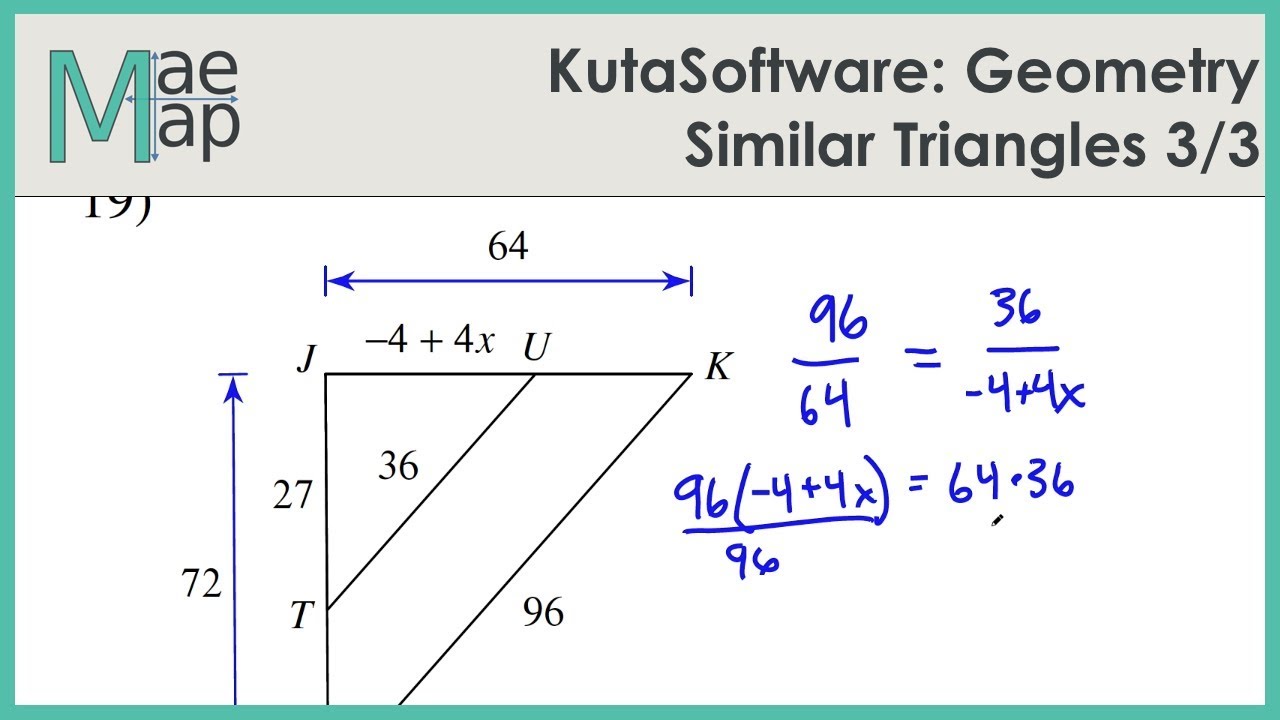 KutaSoftware: Geometry- Similar Triangles Part 3