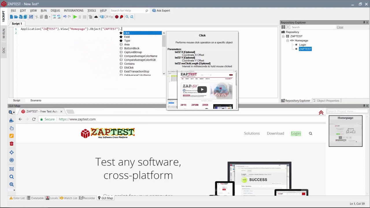 ZAPTEST - 1SCRIPT - Create Script
