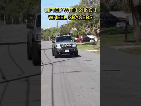 LIFTED ON 32s WITH 2 INCH WHEEL SPACERS #ford #fordranger #liftedtrucks #fordrangerfx4