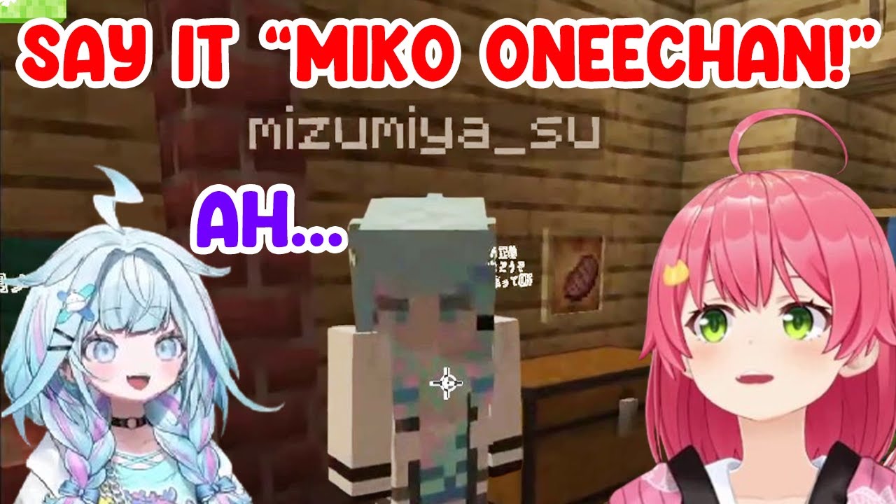 Miko Enjoys Teasing Her Kouhai Suzumiya Su in Minecraft