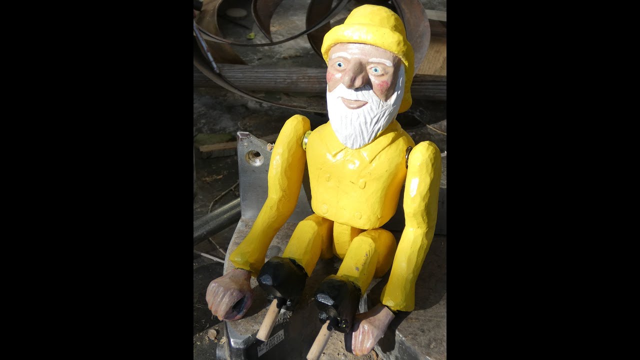 Rower whirligig: improvements to the figure, and casting arms in yellow resin 6/23/23