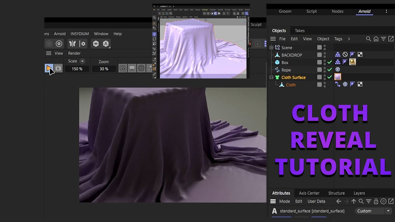 Cloth Reveal | Cloth Simulation | Tutorial | Cinema4D | 2024